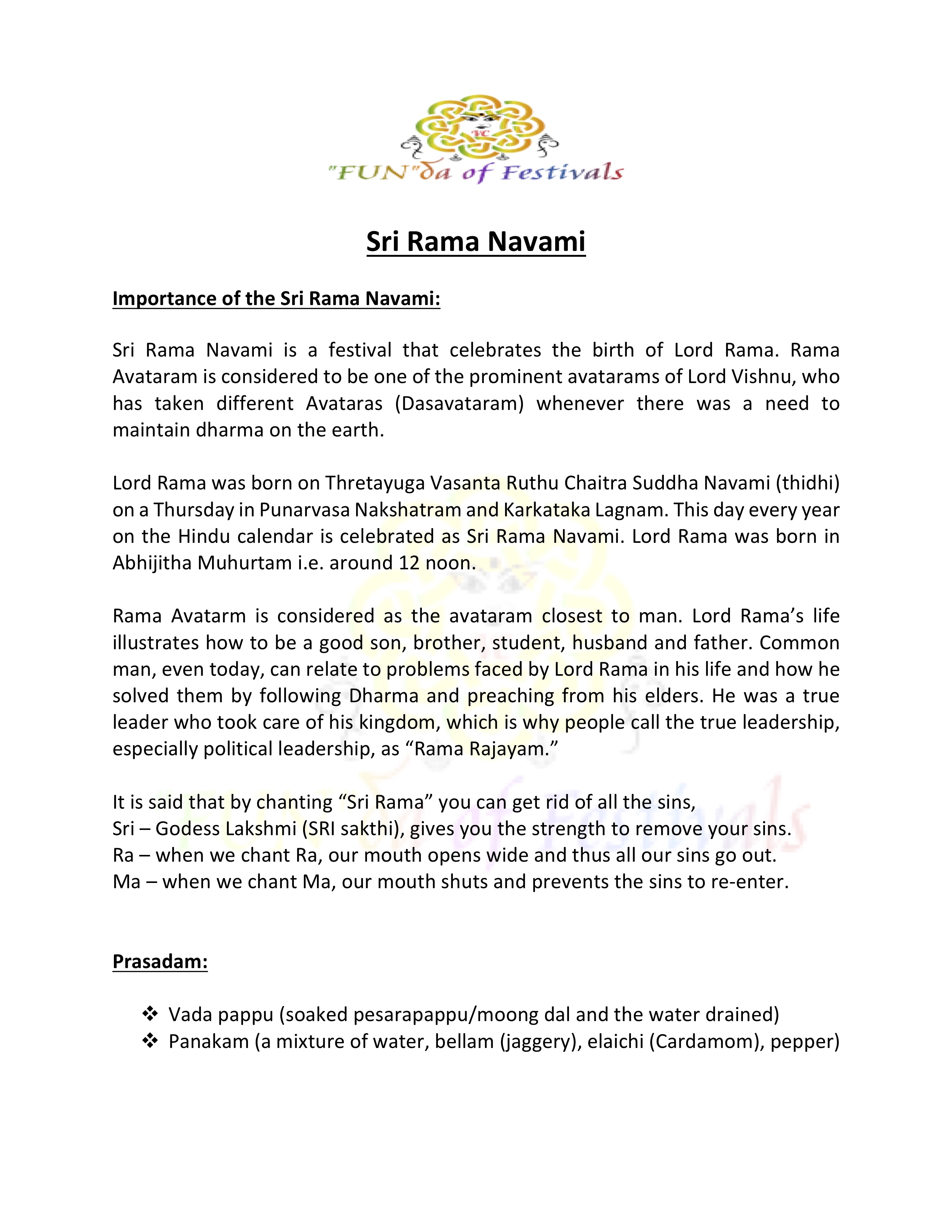 Sri Rama Navami – Page 2 – "Fun"da of Festivals